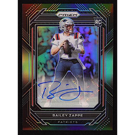 Bailey Zappe 2022 Panini Chronicles Prizm Black Signatures 24 RC