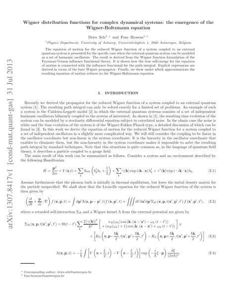 pdf wigner distribution functions for complex dynamical systems the emergence of the wigner