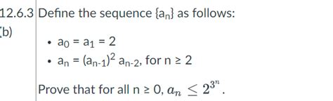 solved 3 define the sequence {an} as follows a0 a1 2