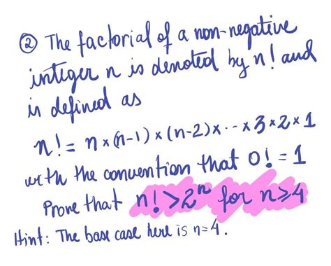 solved a x the factorial of a non negative integer n is