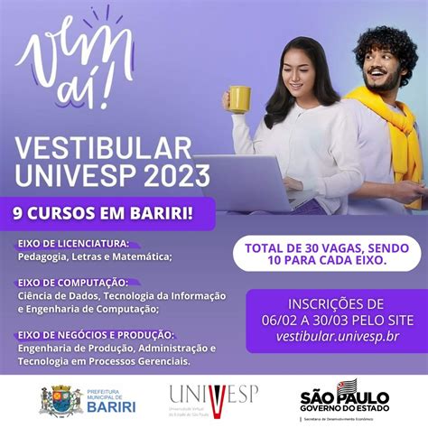 Univesp abre inscrições para vestibular 2023 Jornal Candeia