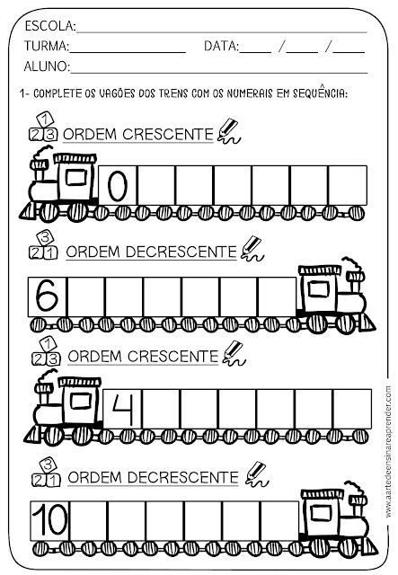 Atividade Pronta Sequ Ncia Num Rica Em Ordem Crescente E Decrescente