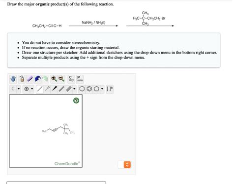 Draw The Major Organic Product S Of The Following Reaction Ittutoria