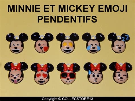 Serie Complete De Feves Mickey Et Minnie Emoji Pendentifs F Ves