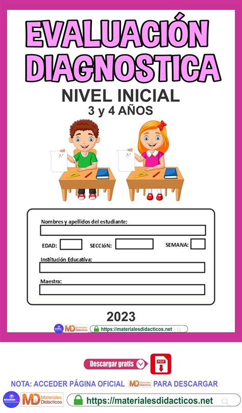 Evaluación Diagnóstica Inicial 3 y 4 años 2023 Evaluaciones para