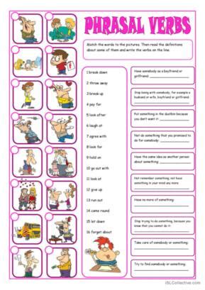 547 Phrasal Verbs English ESL Worksheets Pdf Doc
