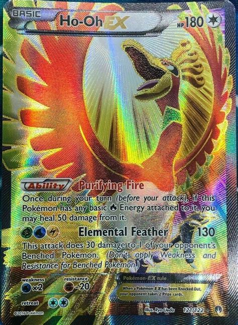 FULL ART Ho Oh EX ULTRA RARE Legendary Pokemon 121 122 XY Breakpoint