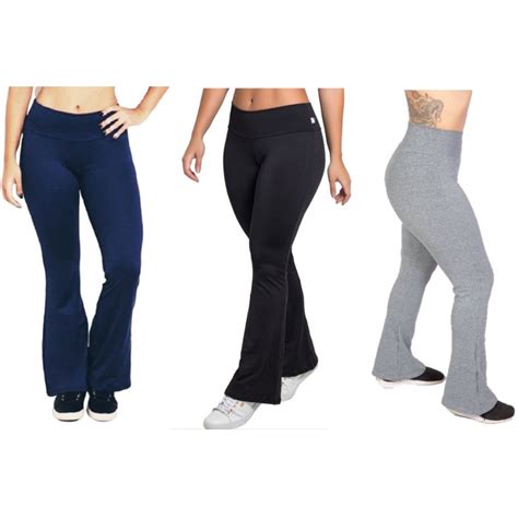 Cal A Flare Legging Boca De Sino Bailarina Cintura Alta Suplex Casual