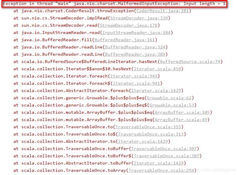 exception in thread main java nio charset malformedinputexception input length 1 csdn博客