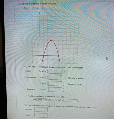 solved the graph of a quadratic function fis given f x