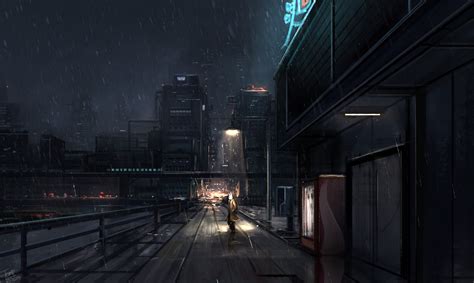 Street Light At Night Drawing