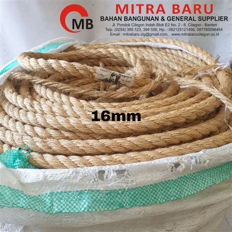 Jual TAMBANG MANILA TAMPAR DADUNG 16 MM PER 1 METER TALI TAMBANG Di