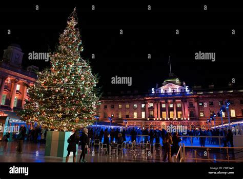 Ice Skating At The Somerset House Winter Ice Rink Stock Photo Alamy