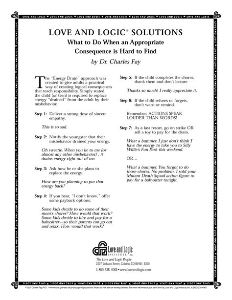 printable love and logic handouts pdf