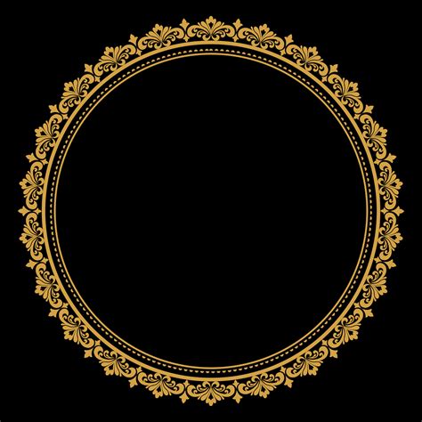 Lujo Oro Circulo Florecer Marco Con Barroco Estilo Detalles Cl Sico