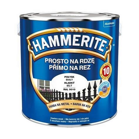 Hammerite Na Rdzę 2 5L BIAŁY RAL9010 POŁYSK hamerite farba