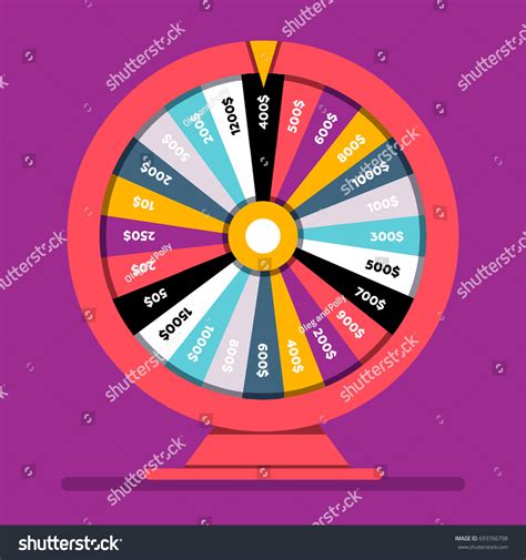 Realistic Spinning Fortune Wheel Lucky Roulette Stock Vector Royalty