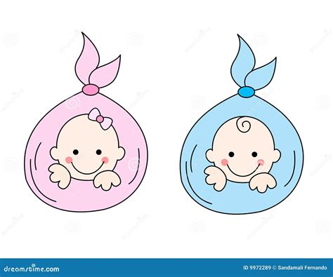 New Born Babies Stock Vector Illustration Of Blue Announcement 9972289