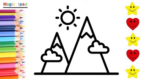 Como dibujar MONTAÑAS dibujos para niños How to draw MOUNTAINS