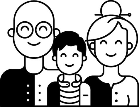 Ilustración de glifo familiar y vector de líneas Vector Premium