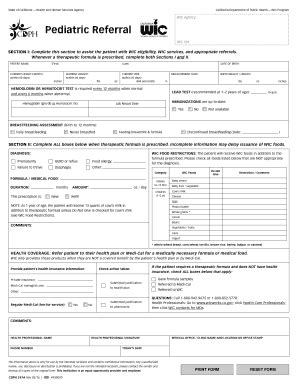 Fillable Online WIC Agency Fax Email Print PdfFiller