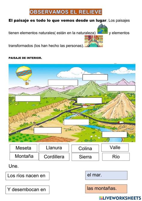 El Relieve Online Pdf Exercise For Primaria
