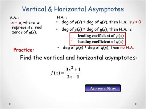 vertical and horizontal asymptotes of rational functions rational