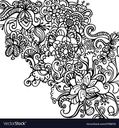 Decorative Hand Drawn Floral Background Royalty Free Vector