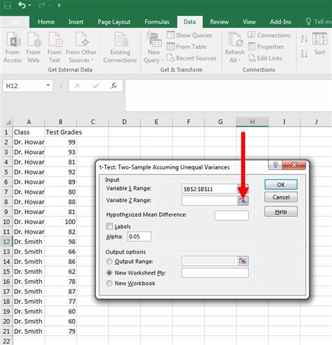 How To Perform A Two Sample T Test In Excel Dr Matt C Howard