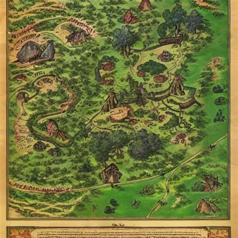 Fantasy Map Depicting A Forest Meadow Map Arthub Ai
