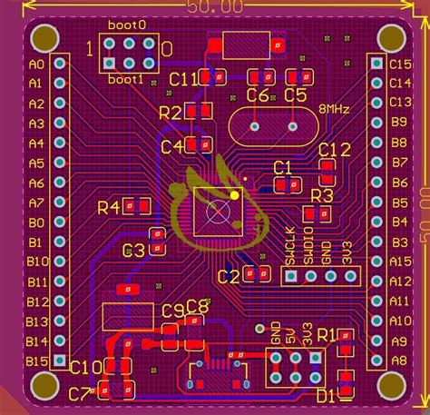 【p22】stm32f103c8t6最小系统的原理图及pcb绘制 电子电路 索炜达电子