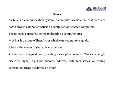 Buses Buses A Bus Is A Communication System In