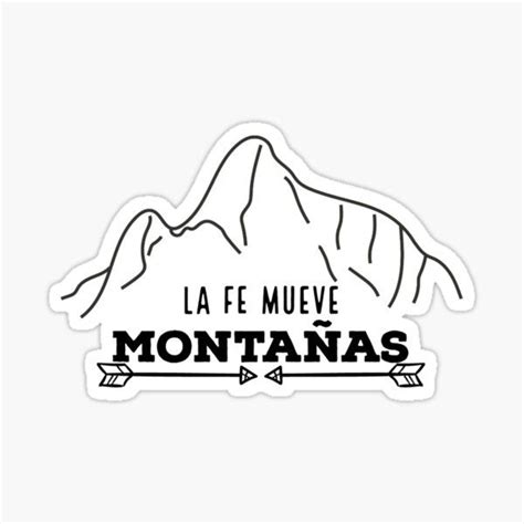 Pegatina con la obra La fe mueve montañas de Fe En Cristo Moldes