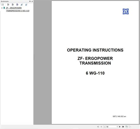 Zf Transmission Wg Operating Instructions En Auto