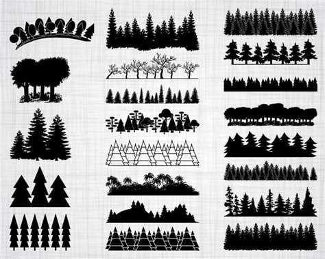 Wald Svg Bundle Wald Svg Baum Svg Wald Clipart Schneiden Etsy Tree