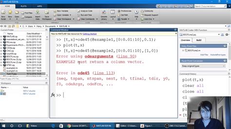 ecm1704 introduction to matlab s ode45 youtube
