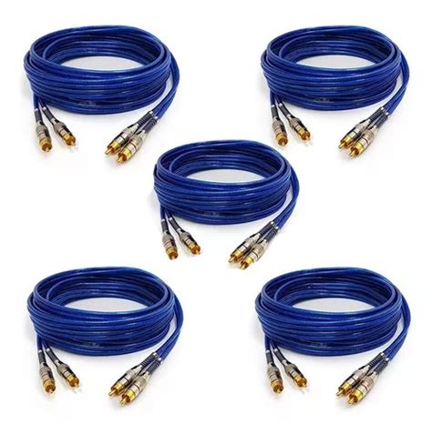 Kit Cabos Rca Metros Blindado Tech One Mm