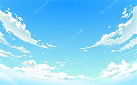 Ilustraci N Vector Cielo Nublado Estilo Anime Vector De Stock