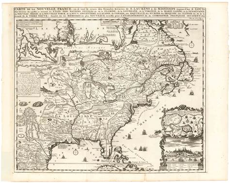 Carte de la Nouvelle France où se voit le cours des Grandes Rivieres