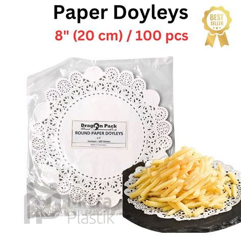 Jual Isi 100 Pcs Paper Doyleys 8 Inch Kertas Doilies 20 Cm Alas Kue