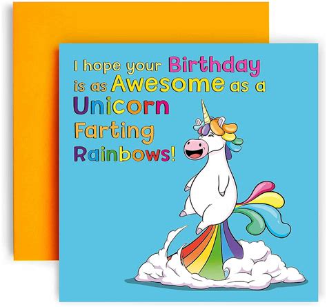 Huxters Birthday Cards For Her Women Unicorn Farting Card For Mum And