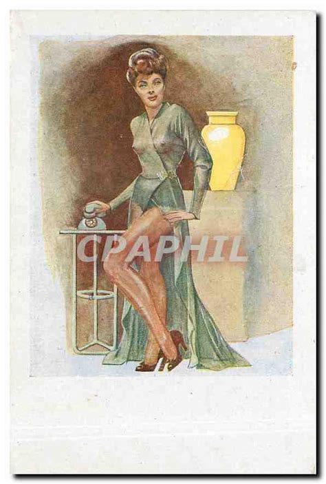 Carte Postale Ancienne Femme nue érotique Manuskript