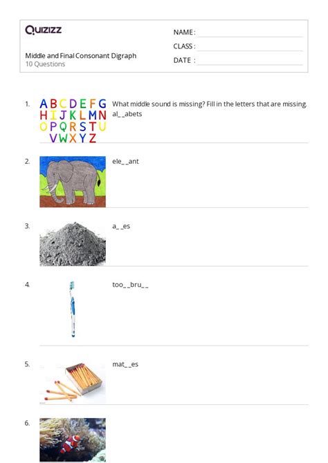 Digraphs Worksheets For Th Class On Quizizz Free Printable