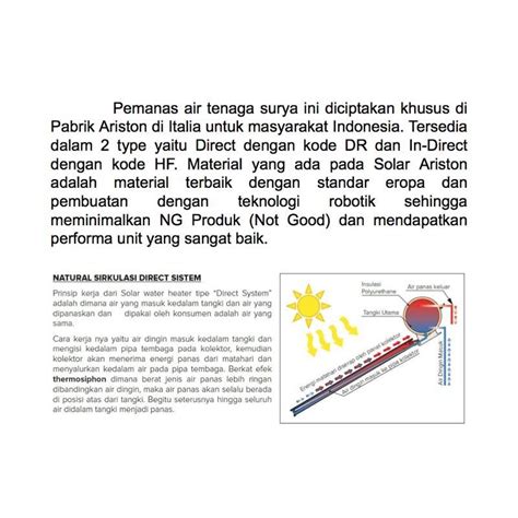 Jual Ariston Kairos Thermo Dr Solar Water Heater L Di Seller Pai
