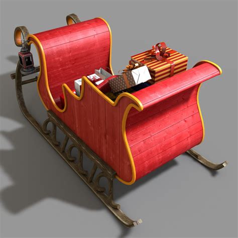 Slitta Di Babbo Natale Modello 3D 39 3ds Dae Dxf Fbx Obj C4d