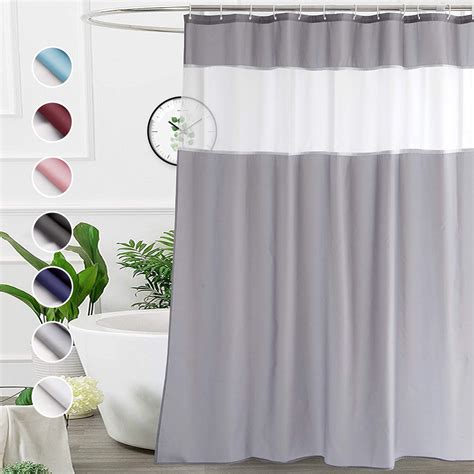 Amazon UFRIDAY Extra Long Shower Curtain 84 Inch Light Grey And