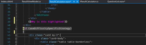 C Why Does Visual Studio Highlight Double Curly Braces In Razor