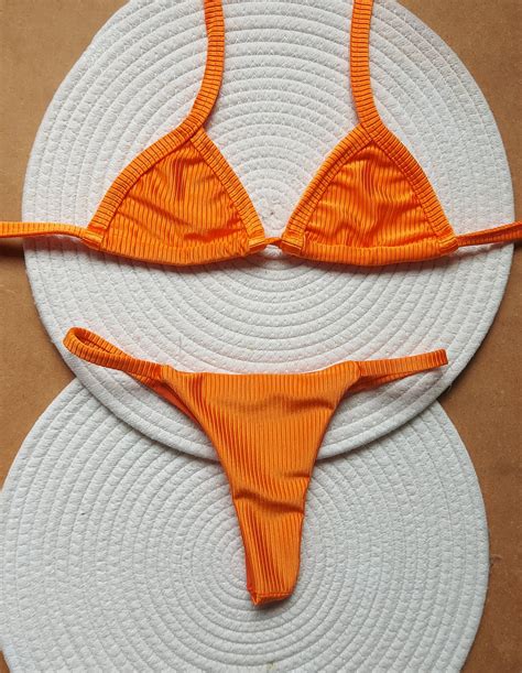Biquini Fio Dental Fita Tangerina Canelado Carol Moda Praia
