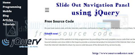 How To Create Slide Out Navigation Panel Using JQuery SourceCodester