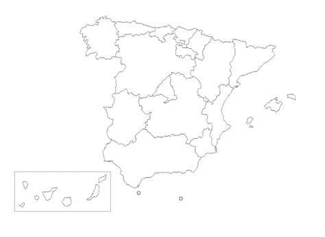 Mapa de España con Nombres Comunidades y Provincias Para Descargar e